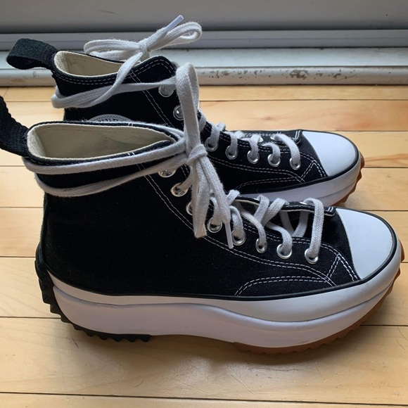 Converse | Shoes | Size 8 Womens High Top Platform Black Converse Run ...